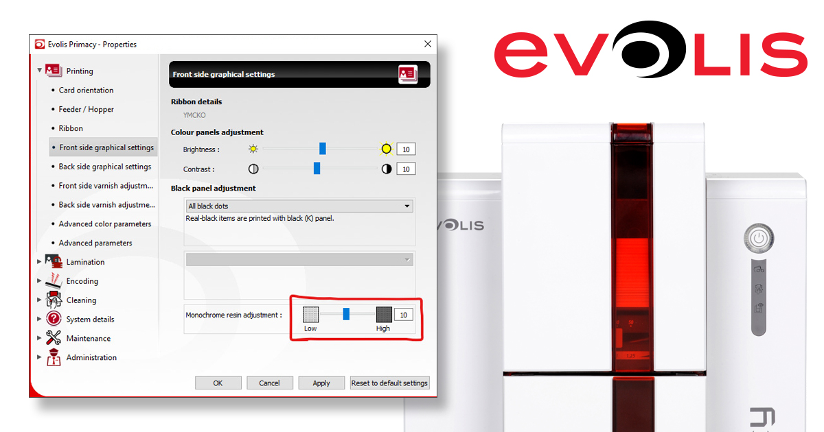 How to Increase Resin Heat on an Evolis Zenius 1 or Primacy 1 - Aptika Blog